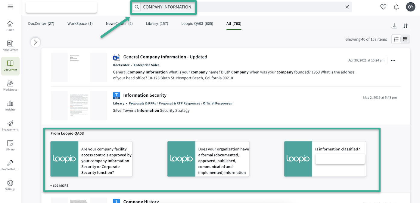 How Do I Search the Loopio Library in Seismic? – Loopio Help Center