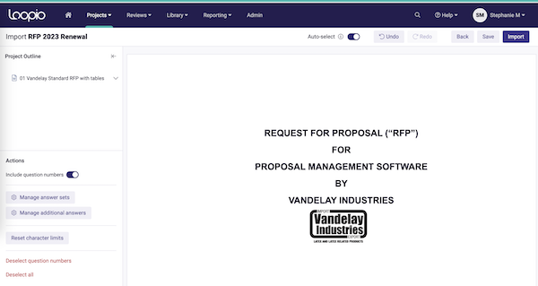 How Do I Map Content To Import From A Word Source Document Into A Loopio Project Loopio Help
