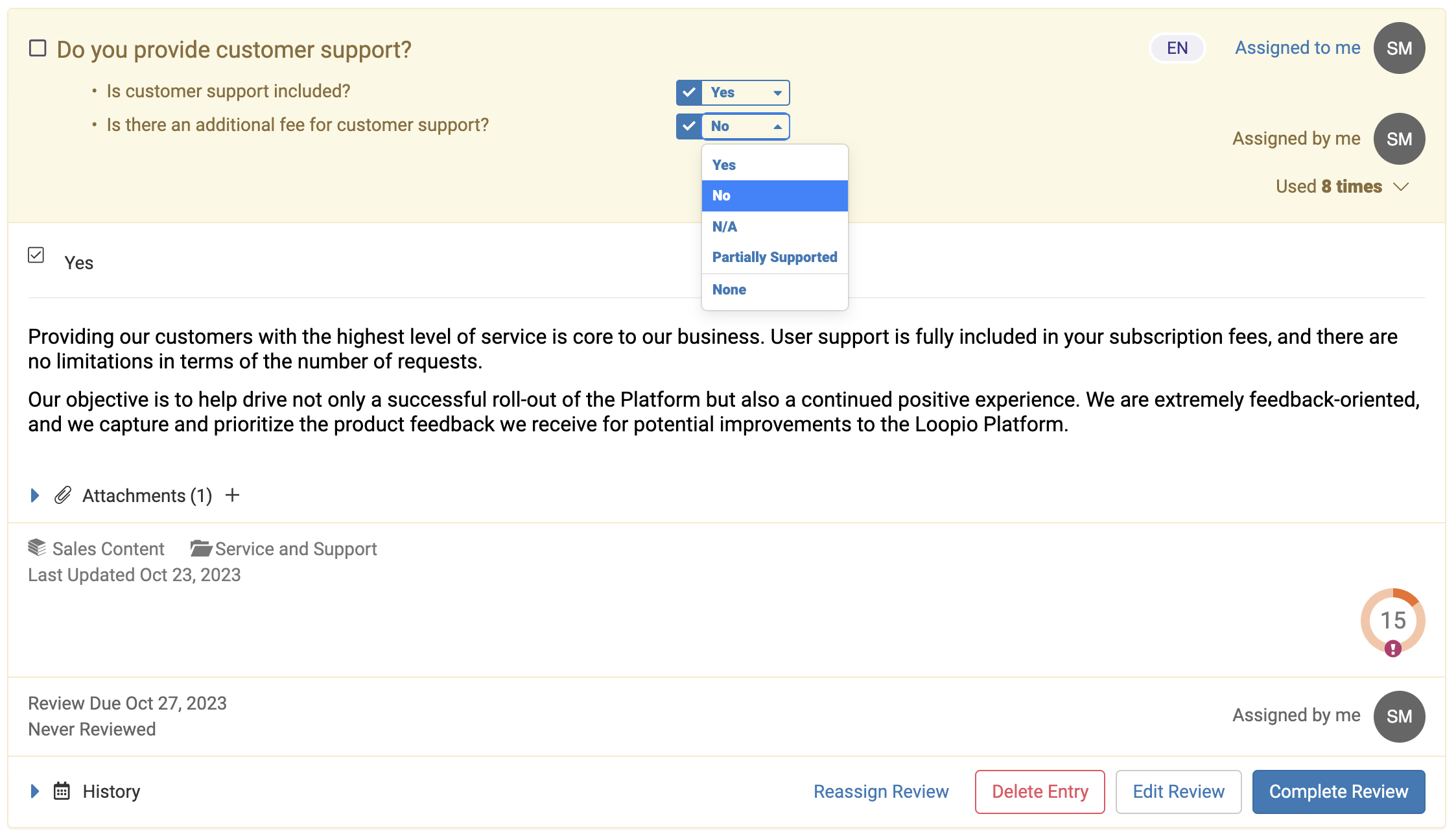 How Do I Complete a Library Review? – Loopio Help Center