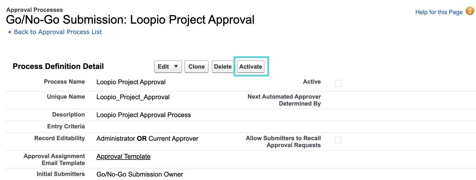 Configuring An Approval Process For The Loopio Gono Go App For Salesforce Loopio Help Center