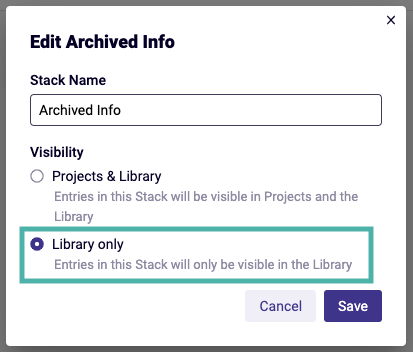 Can I Make Specific Stacks Unavailable For Projects? – Loopio Help Center