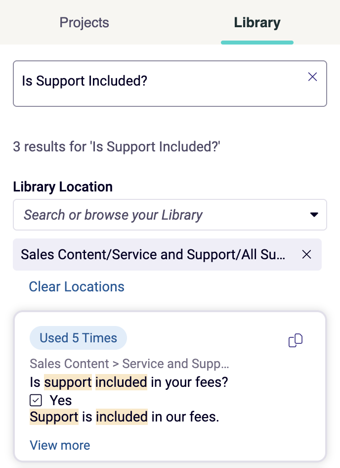How Can I Search the Library From the Loopio Extension (new)? – Loopio Help Center
