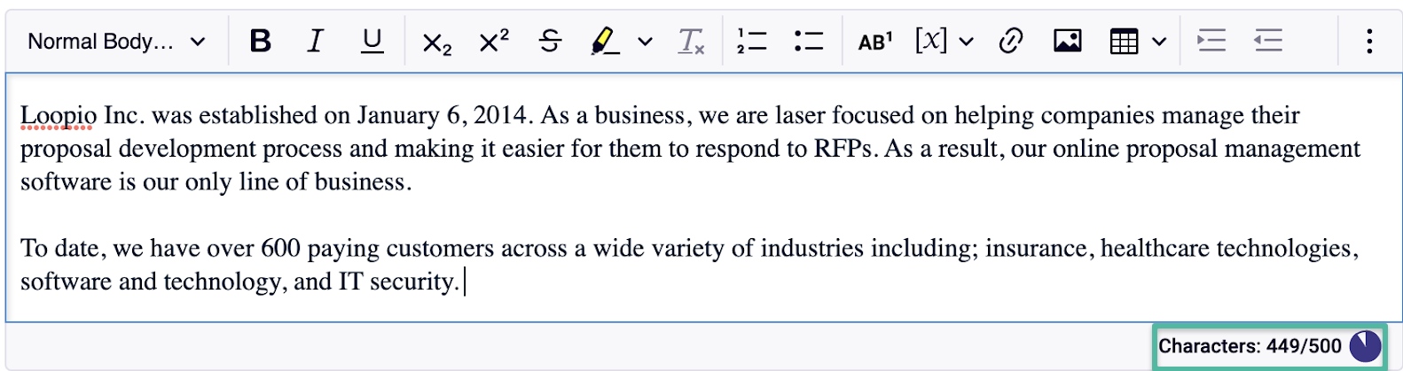 How Can I Set Character Limits on Project Entries? – Loopio Help Center
